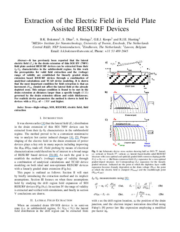 (PDF) Extraction of the electric field in field plate assisted RESURF ...