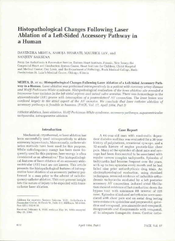 (PDF) Histopathological Changes Following Laser Ablation of a Left ...