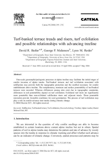 (PDF) Turf-banked terrace treads and risers, turf exfoliation and ...