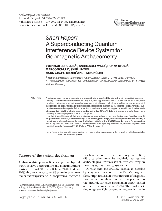 (PDF) A superconducting quantum interference device magnetometer system ...