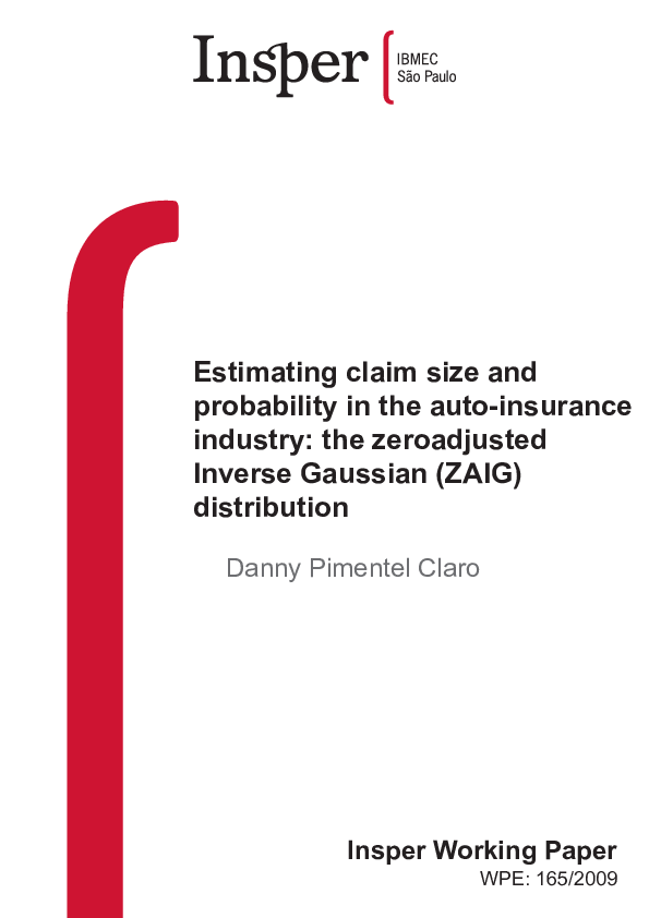 (PDF) Estimating claim size and probability in the auto-insurance industry: the zeroadjusted ...