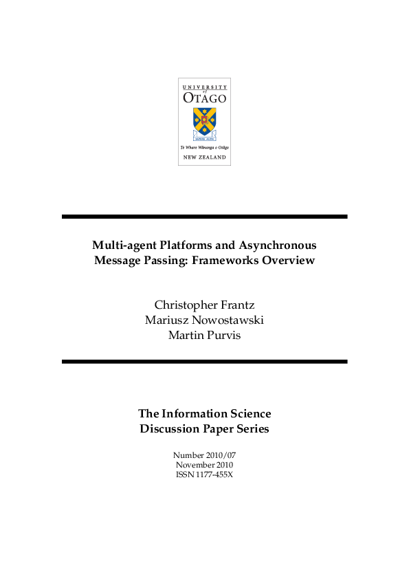 (PDF) Multi-agent platforms and asynchronous message passing: Frameworks overview
