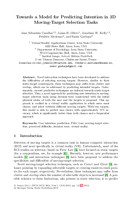 (PDF) Towards a Model for Predicting Intention in 3D Moving-Target ...