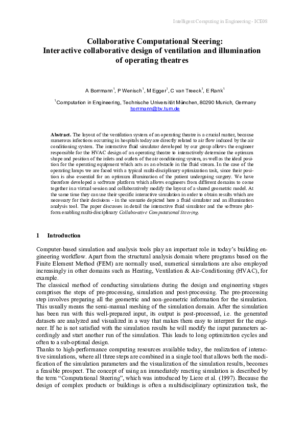 (PDF) Collaborative Computational Steering: Interactive collaborative design of ventilation and ...