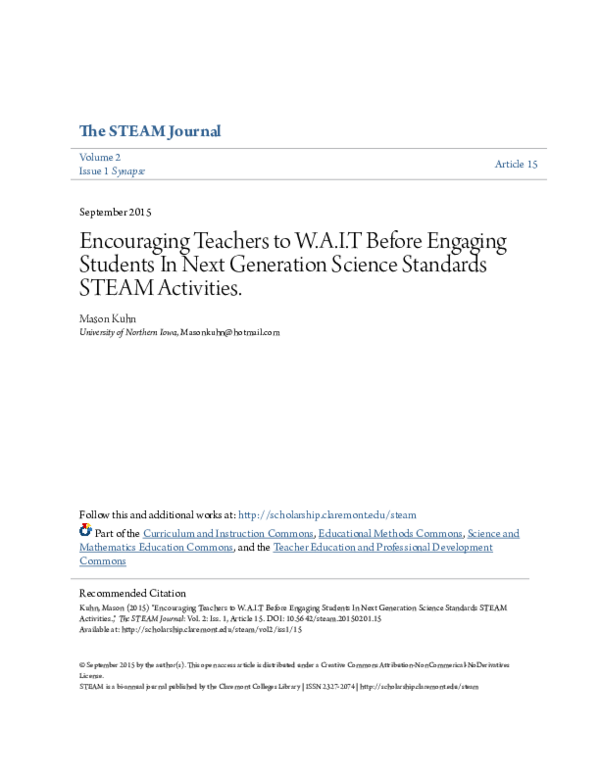 (PDF) The STEAM Journal