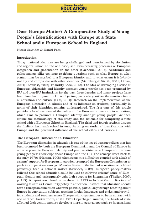 (PDF) Does Europe Matter? A Comparative Study of Young People's ...