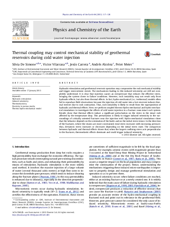 (PDF) Thermal coupling may control mechanical stability of geothermal reservoirs during cold ...