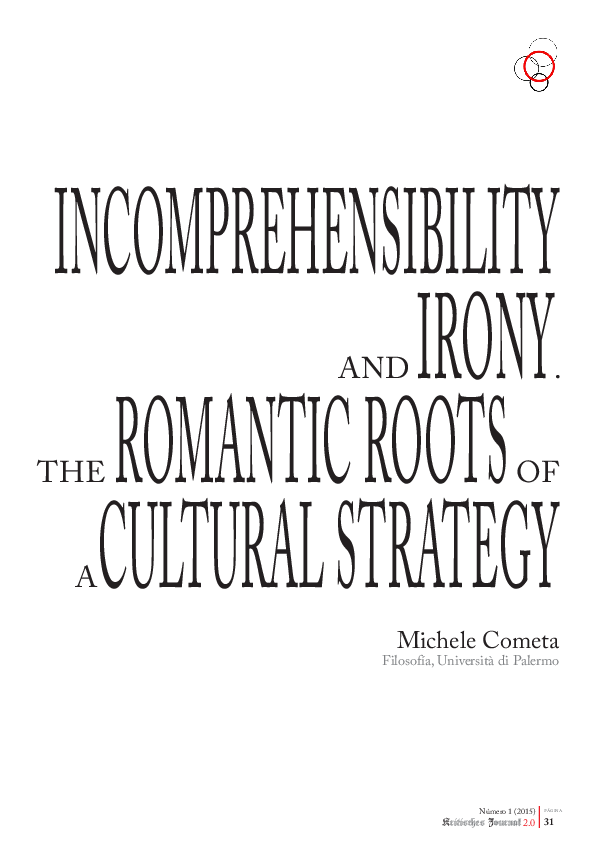 (PDF) Incomprehensibility and Irony The romantic Roots of a Cultural ...