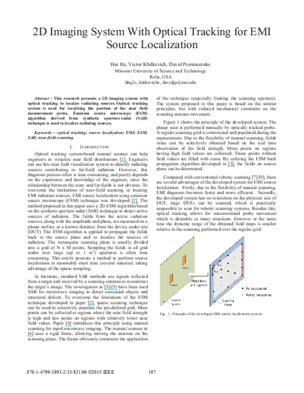 (PDF) 2D imaging system with optical tracking for EMI source localization