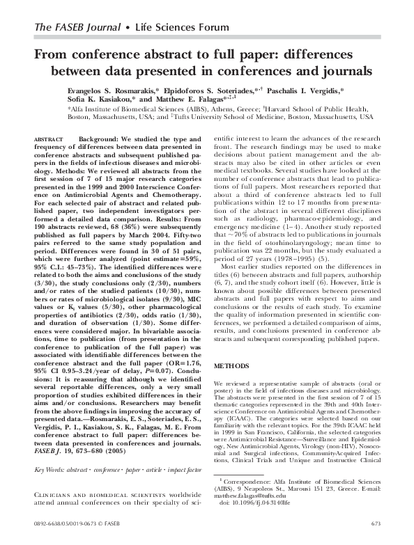 (PDF) From conference abstract to full paper: differences between data ...