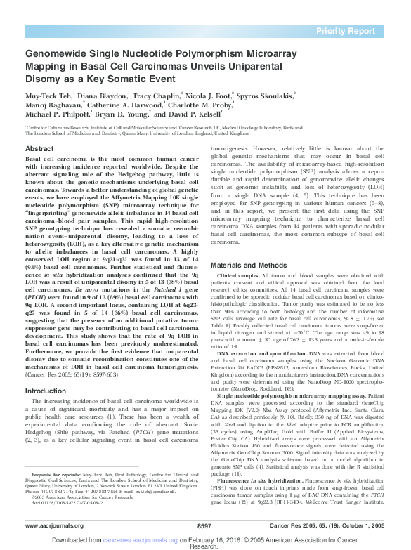(PDF) Genomewide Single Nucleotide Polymorphism Microarray Mapping in ...