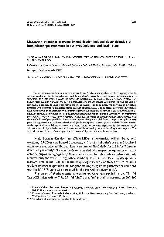 (PDF) Mepacrine treatment prevents immobilization-induced ...