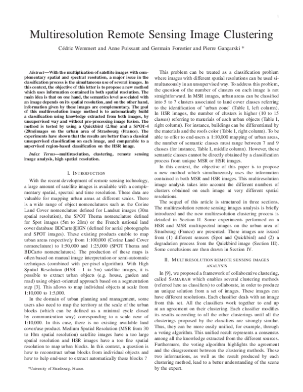 (PDF) Multiresolution Remote Sensing Image Clustering
