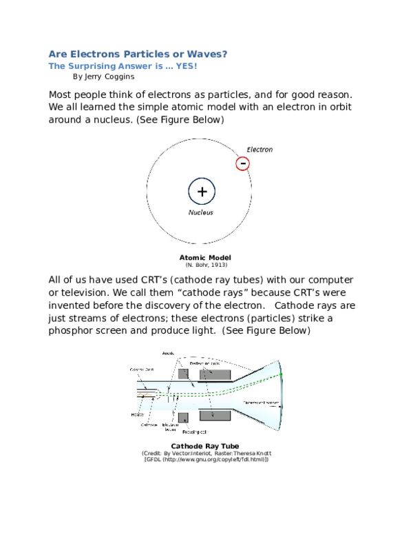 (DOC) Electron Particles and Waves FINAL