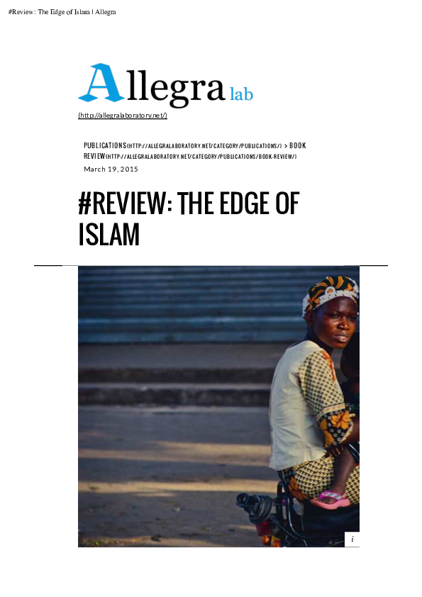 (PDF) ‘Book Review: Janet McIntosh (2009). The Edge of Islam. Power ...