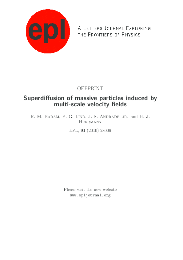 (PDF) Superdiffusion of massive particles induced by multi-scale velocity fields