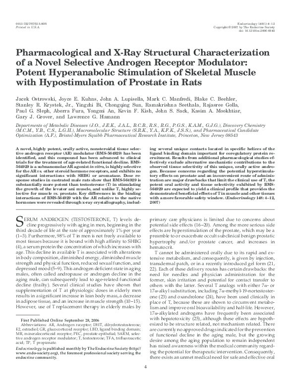 (PDF) Pharmacological and X-Ray Structural Characterization of a Novel Selective Androgen ...