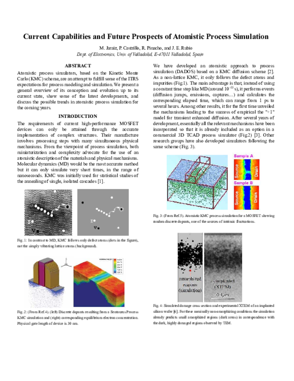 Pdf Current Capabilities And Future Prospects Of Atomistic Process Simulation