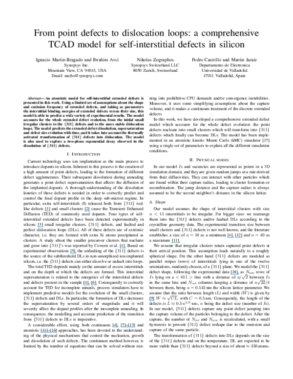 (PDF) From point defects to dislocation loops: A comprehensive ...