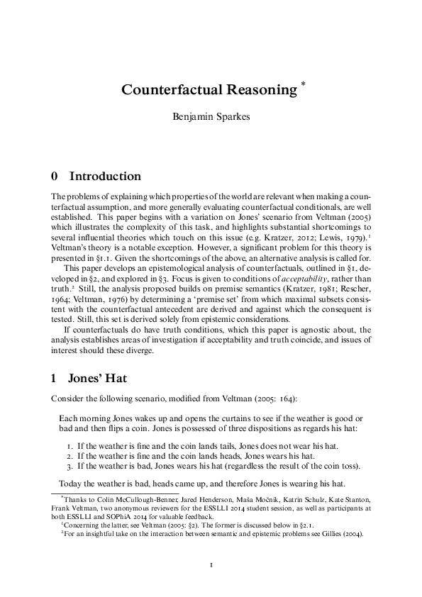 (PDF) Counterfactual Reasoning