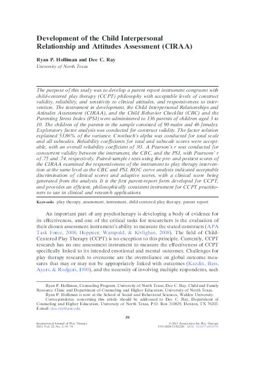 (PDF) Development of the Child Interpersonal Relationship and Attitudes ...