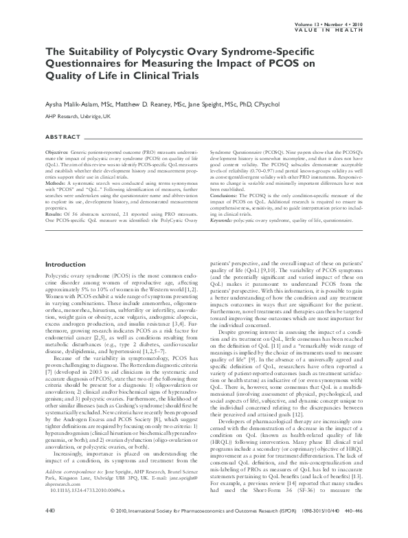 (PDF) The Suitability of Polycystic Ovary Syndrome-Specific ...