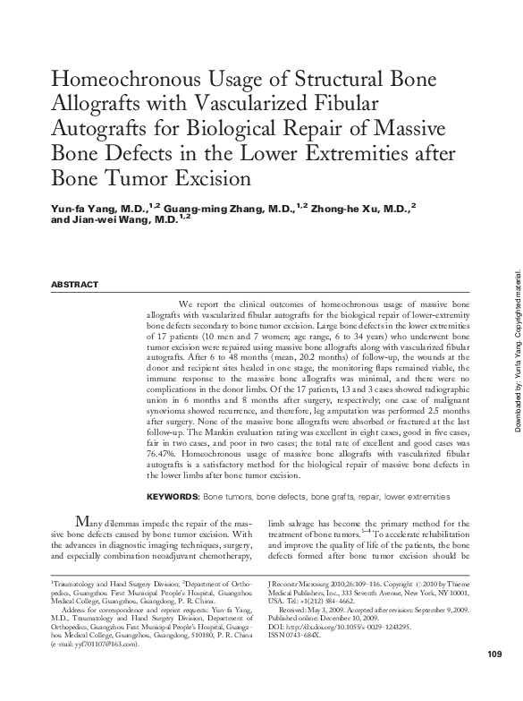 (PDF) Homeochronous Usage of Structural Bone Allografts with ...