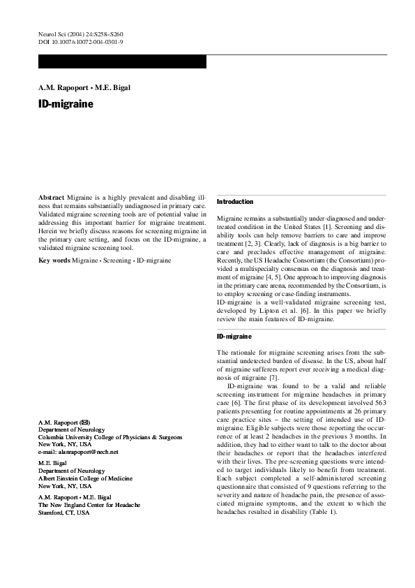 (PDF) ID-migraine