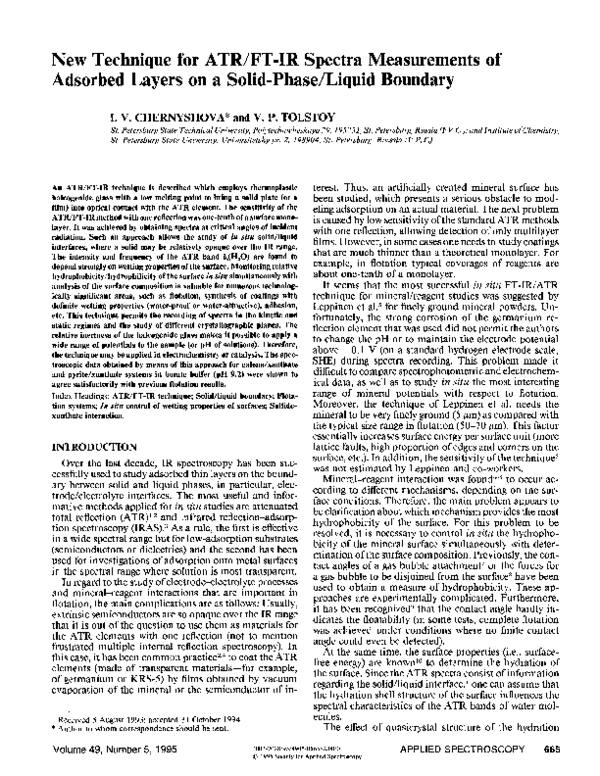 (PDF) New Technique for ATR/FT-IR Spectra Measurements of Adsorbed ...
