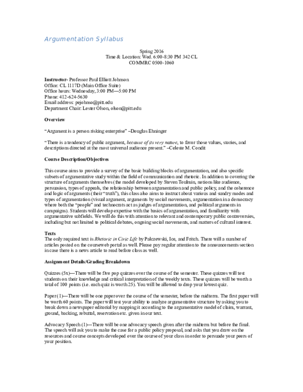 Doc Argumentation Syllabus