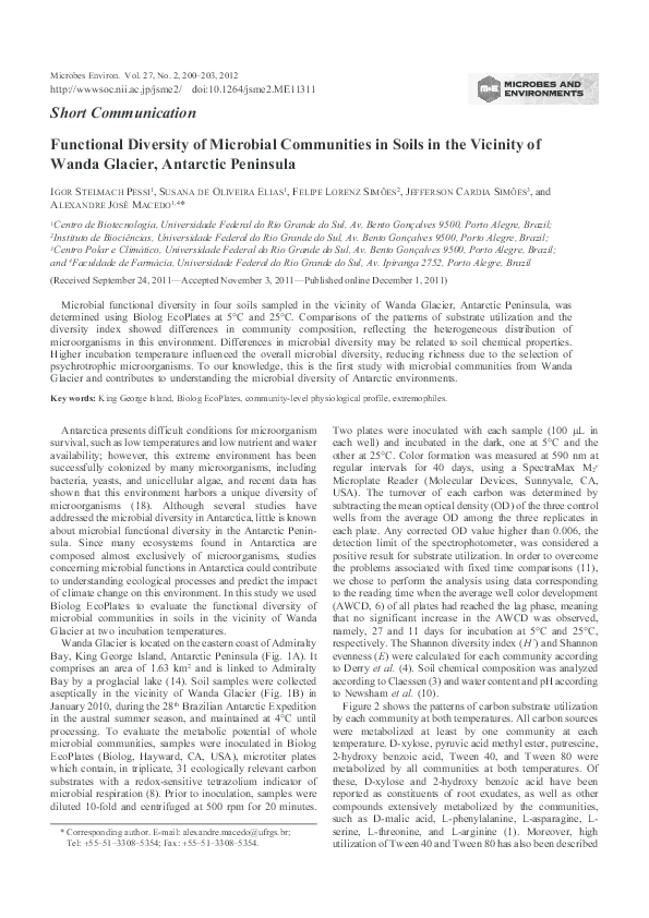 (PDF) Functional diversity of microbial communities: A quantitative approach