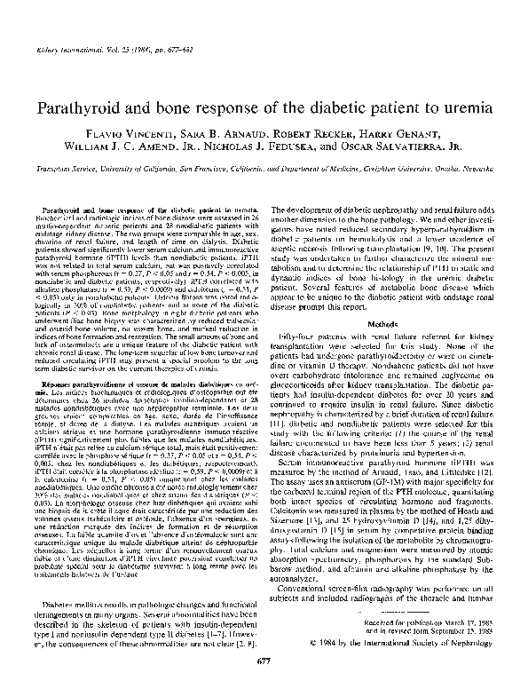 (PDF) Parathyroid and bone response of the diabetic patient to uremia