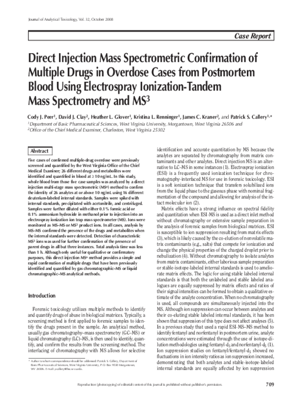(PDF) Direct Injection Mass Spectrometric Confirmation of Multiple ...
