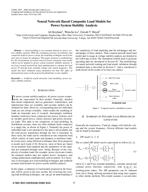 Pdf Neural Network Based Composite Load Models For Power System