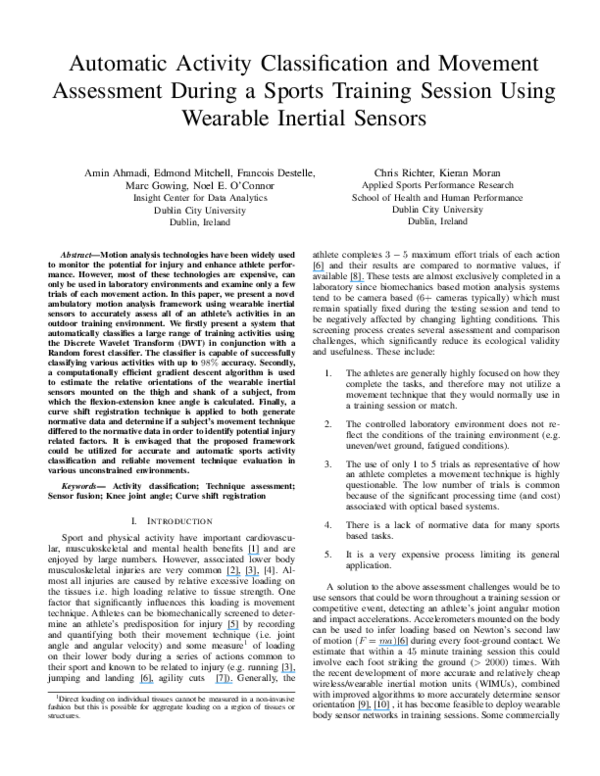 (PDF) Automatic Activity Classification and Movement Assessment During a Sports Training Session ...