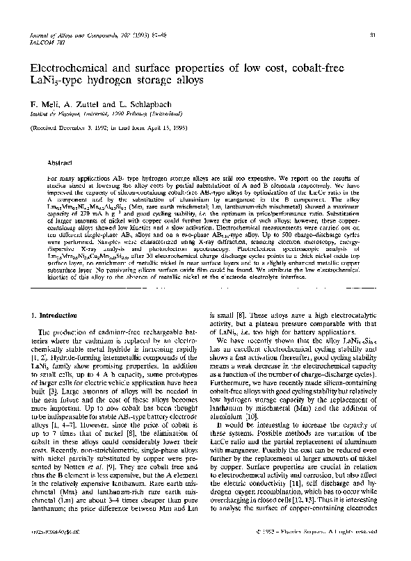 (PDF) Electrochemical and surface properties of low cost, cobalt-free LaNi5-type hydrogen ...