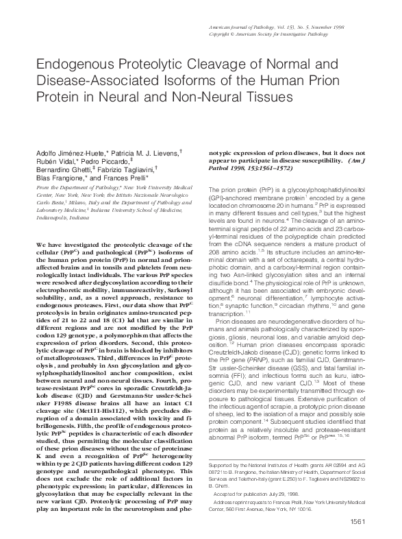 (PDF) β-Cleavage of the prion protein in the human eye: Implications ...