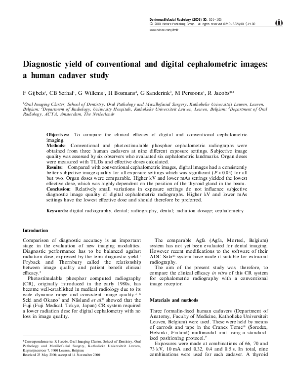 (PDF) Diagnostic yield of conventional and digital cephalometric images ...