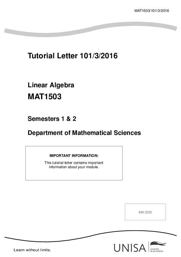 (PDF) Learn without limits. Tutorial Letter 101/3/2016