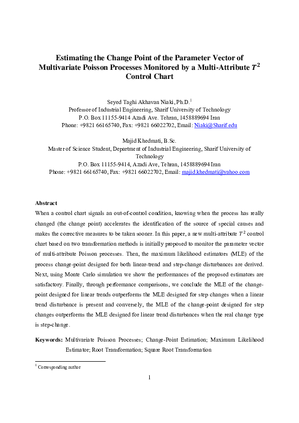 (PDF) Estimating the change point of the parameter vector of multivariate Poisson processes ...