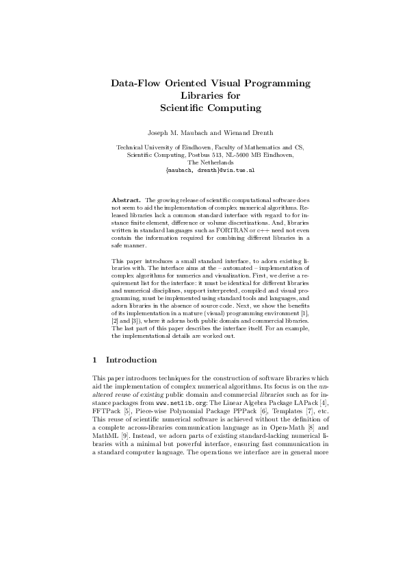 (PDF) Data- Flow Oriented Visual Programming Libraries for Scientific Computing