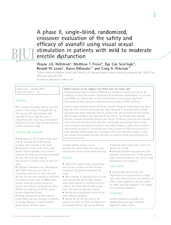 (PDF) A phase II, single-blind, randomized, crossover evaluation of the ...