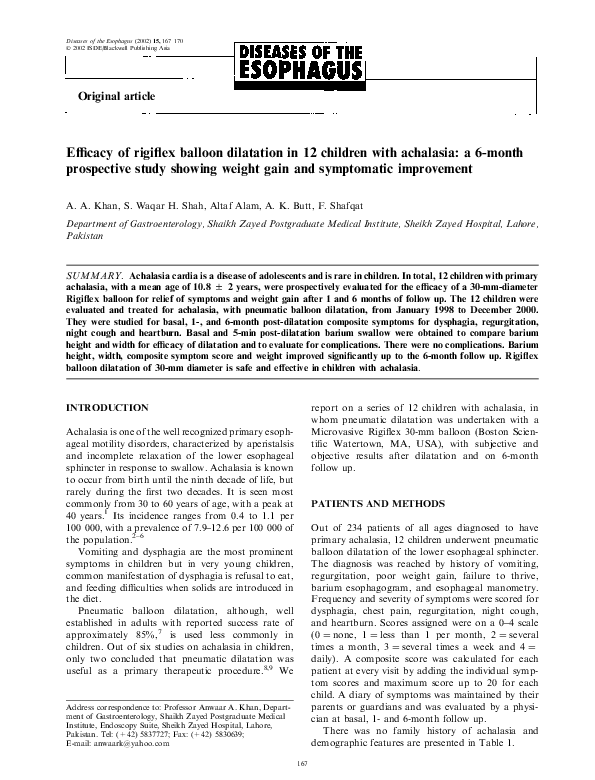 (PDF) Sixteen years follow up of achalasia: A prospective study of ...