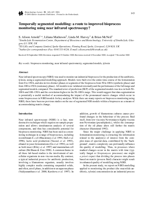 (PDF) Temporally segmented modelling: a route to improved bioprocess monitoring using near ...