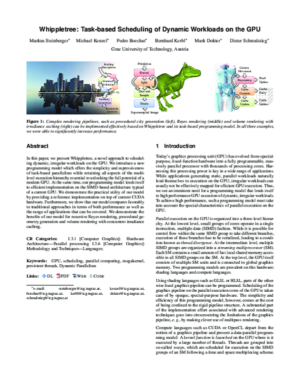 Pdf Whippletree Task Based Scheduling Of Dynamic Workloads On The Gpu