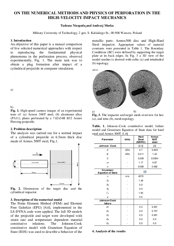 high velocity impacts simulations with sph methods in ls-dyna