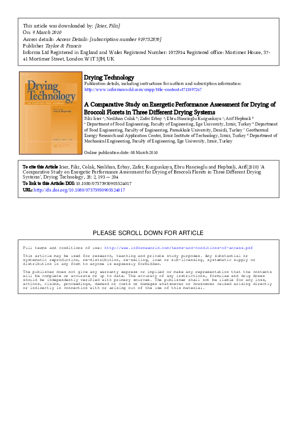 (PDF) A Comparative Study on Exergetic Performance Assessment for ... (PDF) A Comparative Study on Exergetic Performance Assessment for ...