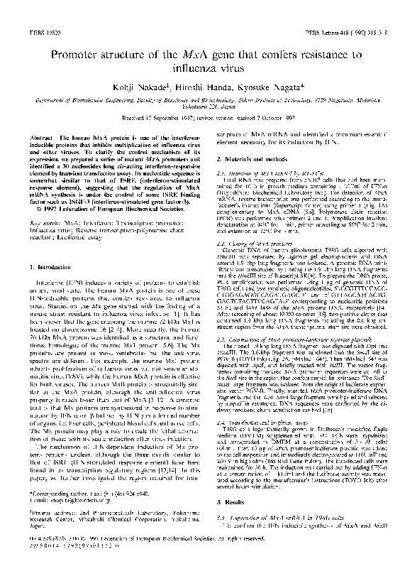 (PDF) Promoter structure of the MxA gene that confers resistance to ...