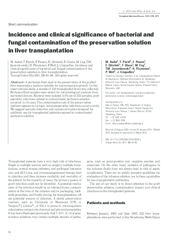 (PDF) Incidence and clinical significance of bacterial and fungal ...