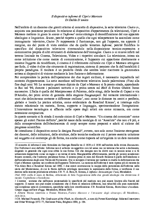 (PDF) Il dispositivo informe di Cirpi e Maresco